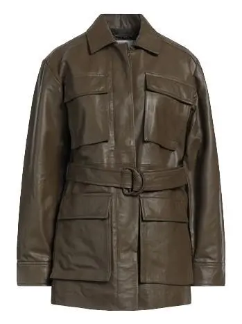 MUUBAA Military Leather Jacket - Green