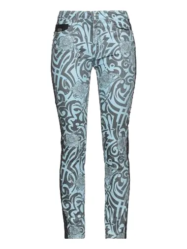 John Richmond Floral-print Slim-leg Trousers - Blue