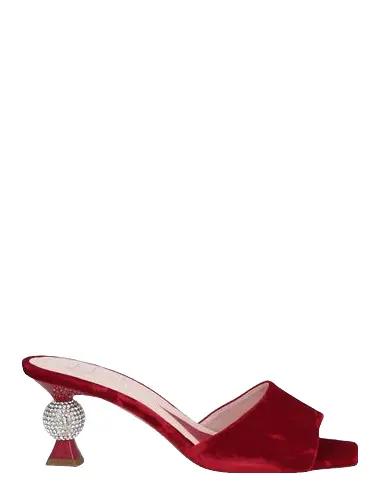 ROGER VIVIER Velvet Slide Sandals - Red