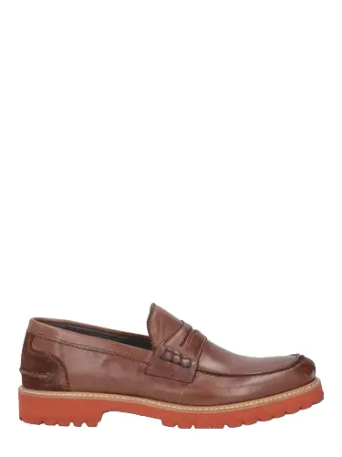 POLLINI Leather Penny Loafers - Brown