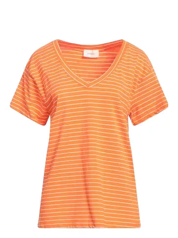 VICOLO Striped Jersey T-shirt - Orange