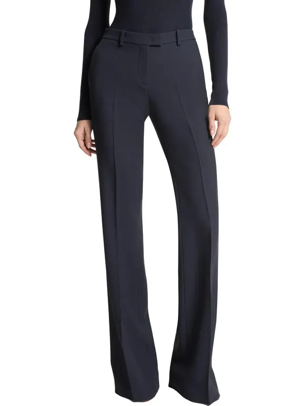 Michael Kors Haylee Double Crepe Sablé Flared Trousers - Blue