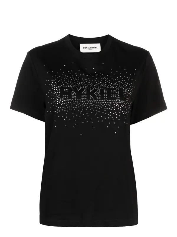 Sonia Rykiel Paris Beaded Logo T-shirt - Black