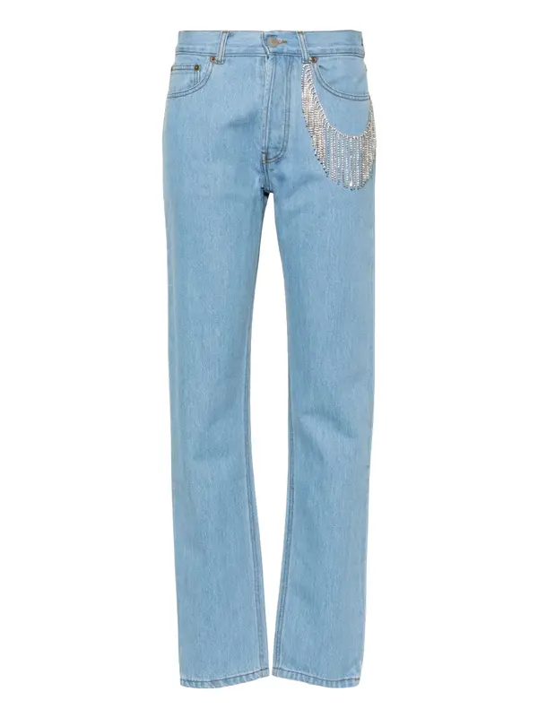 FORTE DEI MARMI COUTURE Crystal-embellished Straight Leg Jeans - Blue