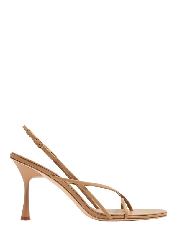 Studio Amelia Wishbone 75mm Leather Sandals - Neutrals