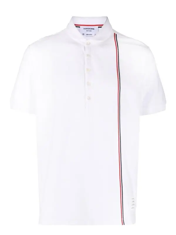 Thom Browne Rwb Stripe Polo Shirt - White