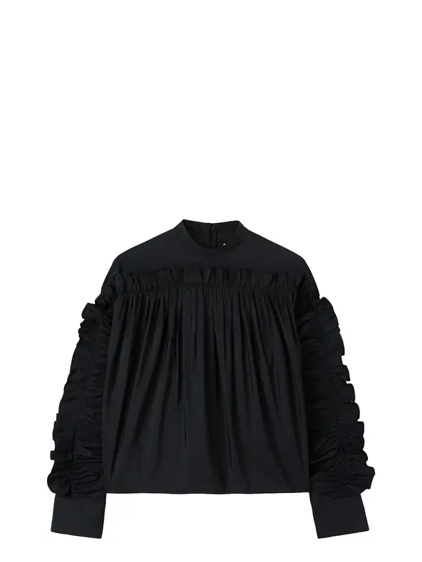 JIL SANDER Ruffle-detailing Sweatshirt - Black