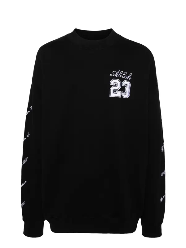 Off-White 23 Logo Skate Cotton Sweatshirt - Black