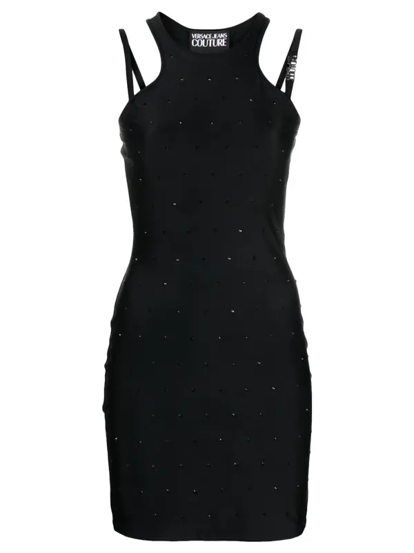 Versace Crystal-embellished Mini Dress - Black