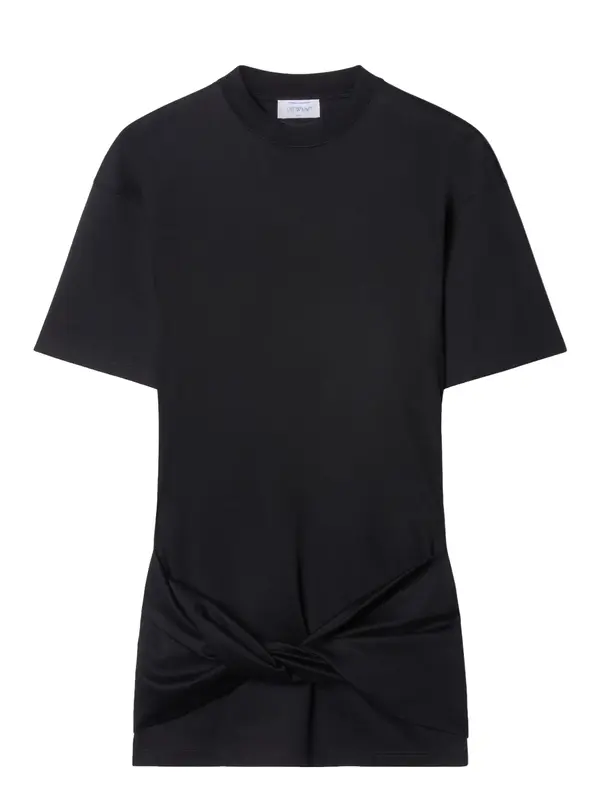 Off-White Arrow Twisted T-shirt Dress - Black