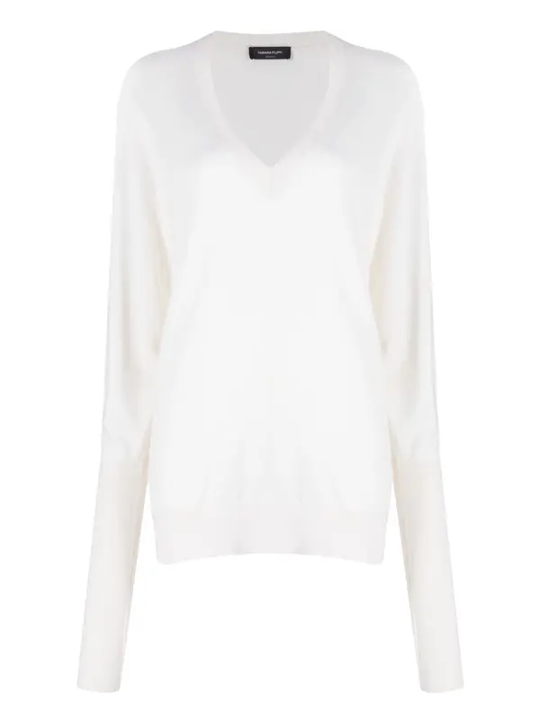 Fabiana Filippi V-neck Fine-knit Jumper - White