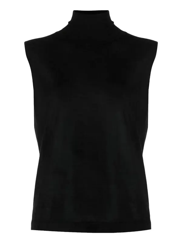 Fabiana Filippi Knitted Roll Neck Top - Black