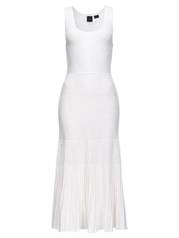 Pinko Textured-knit Scoop-neck Dress - White