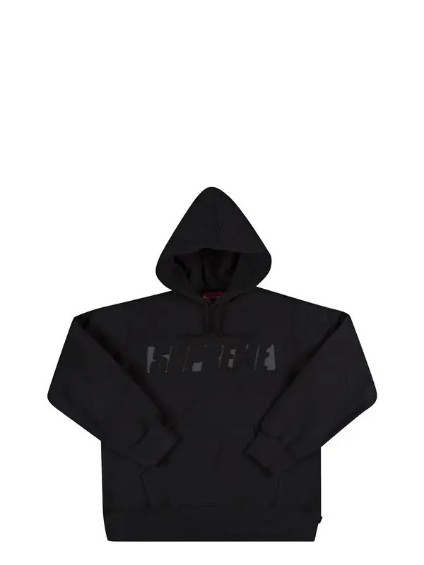 Supreme Reflective Cutout Hooded Sweatshirt - Black