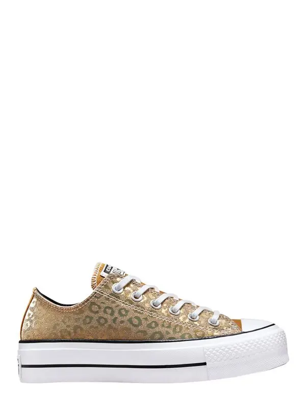 CONVERSE Chuck Taylor All Star Platform Low Authentic Glam Leopard - Gold