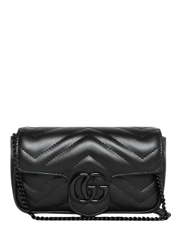 Gucci Gg Marmont Matelasse Super Mini Bag - Black