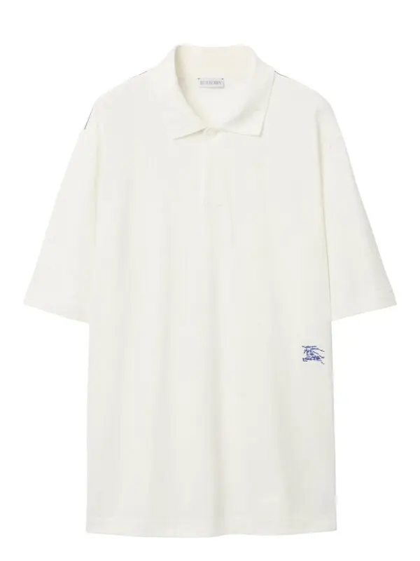 Burberry Equestrian Knight-embroidered Cotton Polo Shirt - White