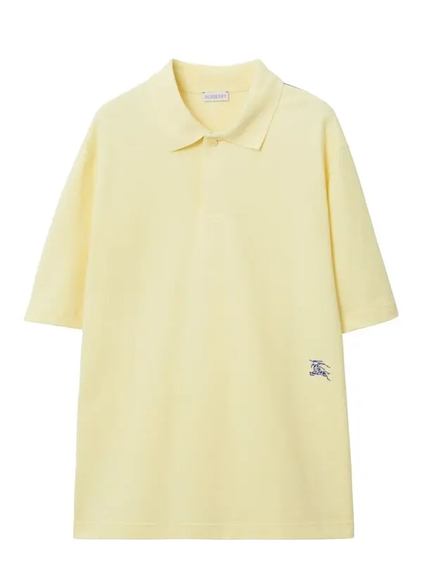 Burberry Equestrian Knight-embroidered Cotton Polo Shirt - Yellow