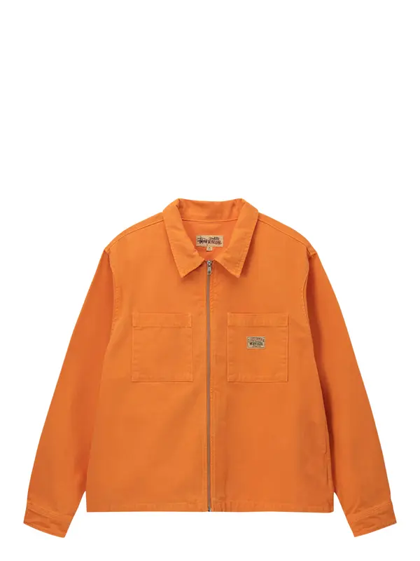 StÜssy Washed Canvas Zip Shirt - Orange