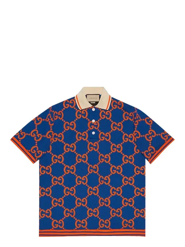 Gucci Gg Jacquard Polo T-shirt - Blue