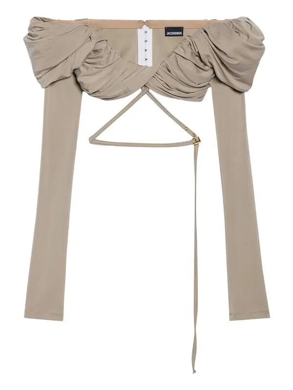 Jacquemus Le Haut Spalla Crop Top - Tan