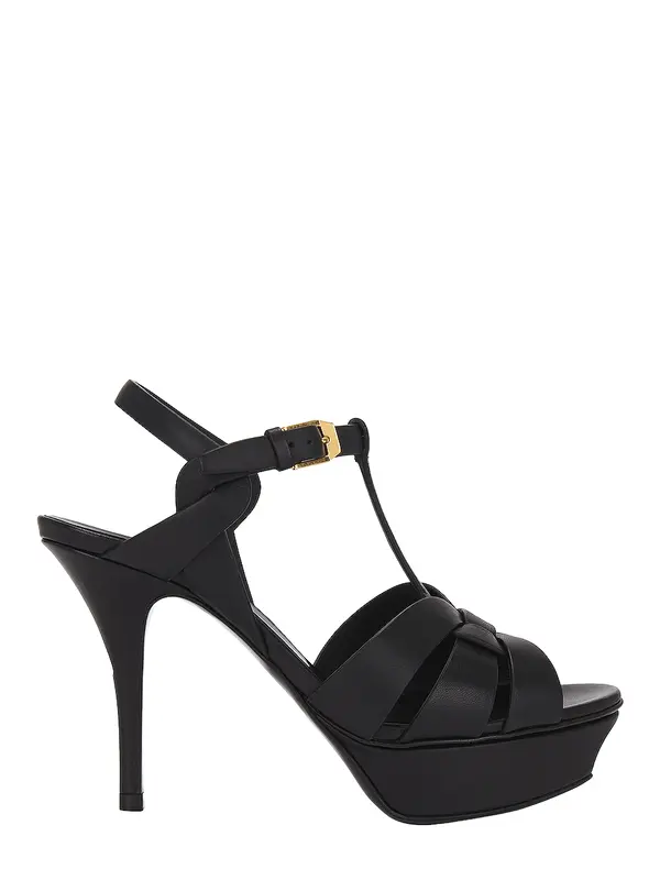Saint Laurent Tribute Platform Sandal - Noir