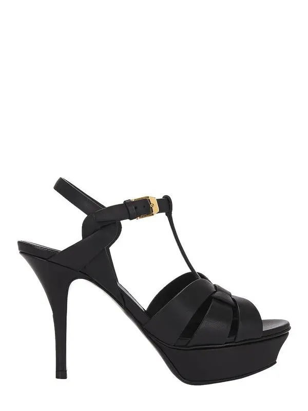 Saint Laurent Tribute Platform Sandal - Noir