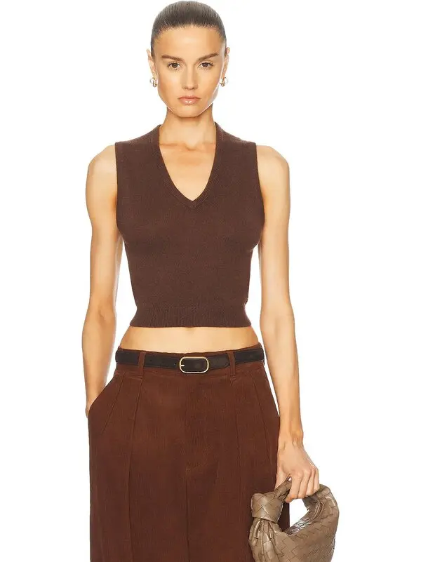 Eterne Lenny Cashmere Sweater Vest - Chocolate