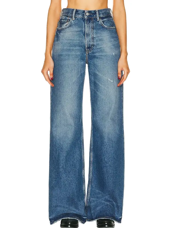 Acne Studios Vintage Baggy Wide Leg Jeans - Mid Blue