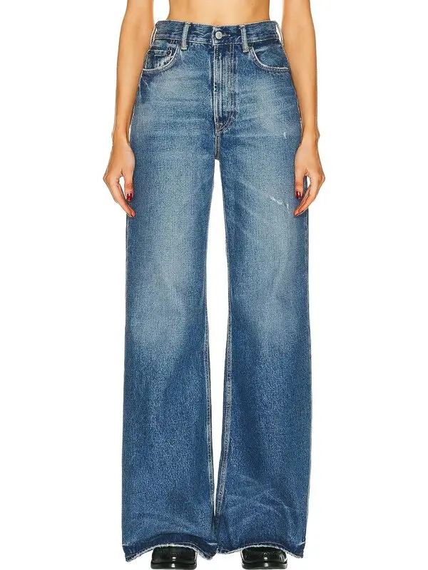 Acne Studios Vintage Baggy Wide Leg Jeans - Mid Blue