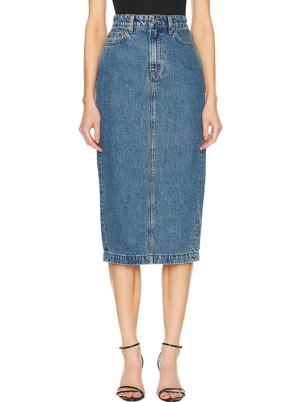 GRLFRND Robin Midi Pencil Denim Skirt - Inwood Hill