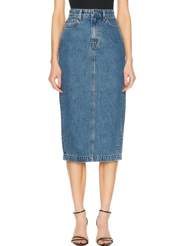 GRLFRND Robin Midi Pencil Denim Skirt - Inwood Hill