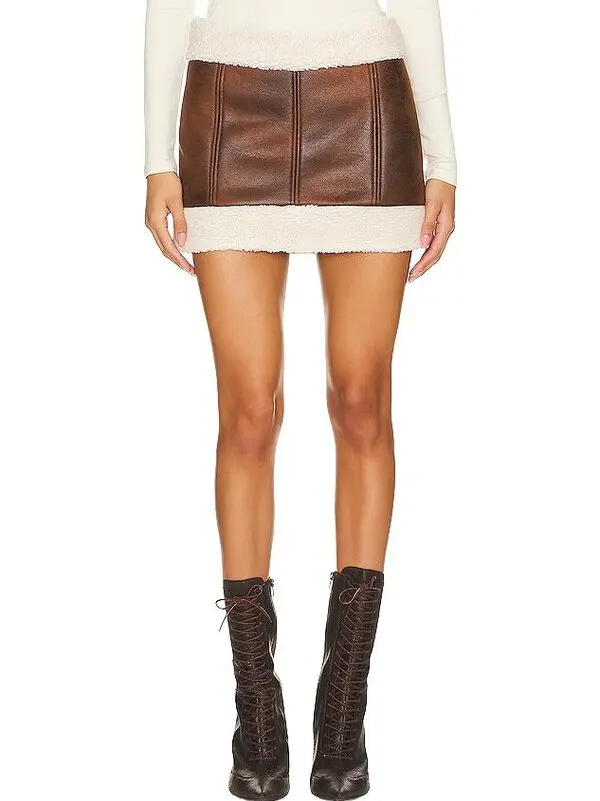 LOVERS AND FRIENDS Luanne Mini Skirt - Walnut
