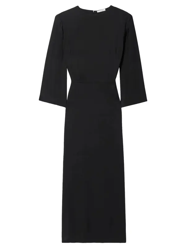 THE ROW Jery Wool And Silk-blend Maxi Dress - Black
