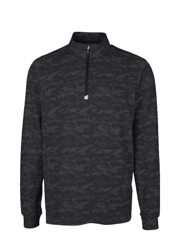 Cutter & Buck Traverse Camo Quarter Zip Pullover - Black