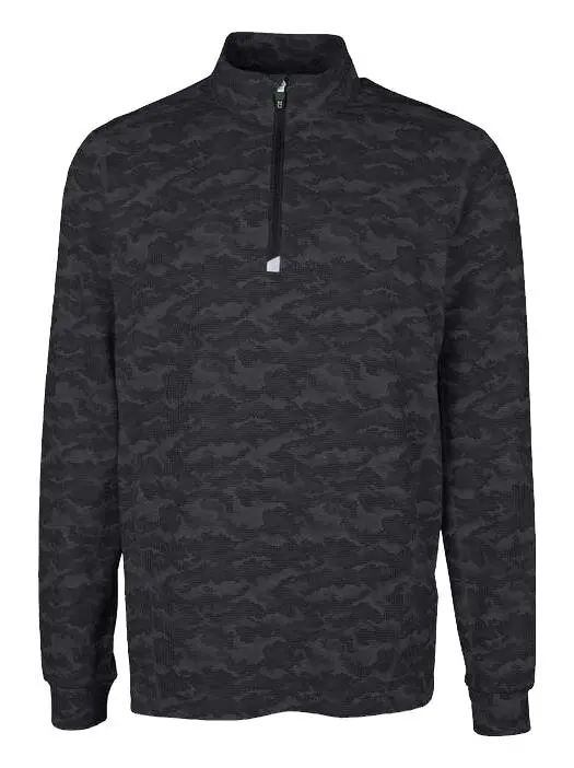Cutter & Buck Traverse Camo Quarter Zip Pullover - Black