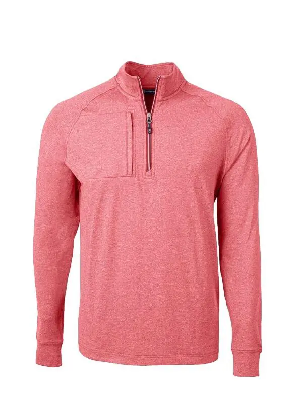 Cutter & Buck Adapt Heather Quarter Zip Pullover - Cardinal Red Heather