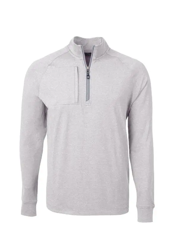 Cutter & Buck Adapt Heather Quarter Zip Pullover - Polished Heather