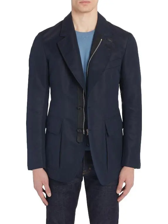 TOM FORD Zip-up Sartorial Jacket - Navy