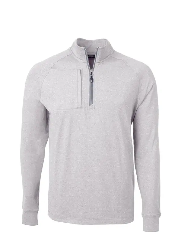 Cutter & Buck Adapt Heather Quarter Zip Pullover - Polished Heather