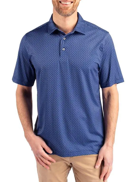 Cutter & Buck Geo Pattern Performance Polo - Navy Blue