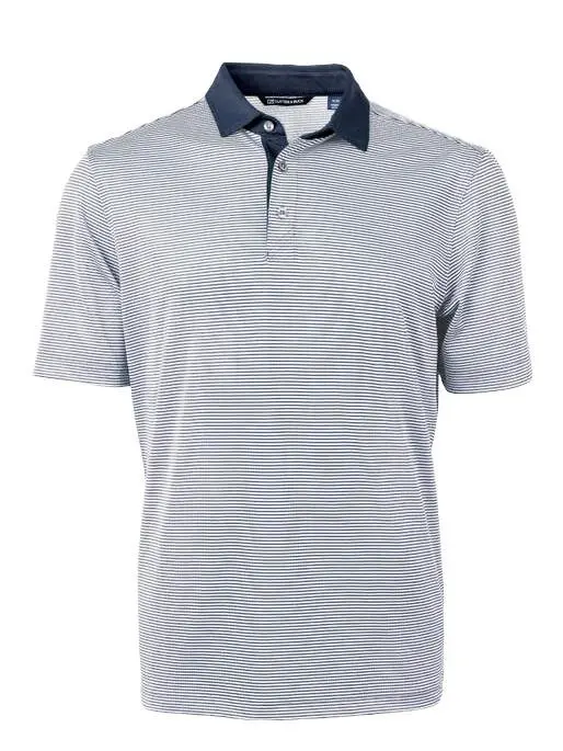 Cutter & Buck Virtue Micro Stripe Polo - Navy Blue/white