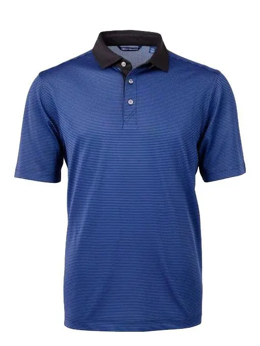 Cutter & Buck Virtue Micro Stripe Polo - Tour Blue/black