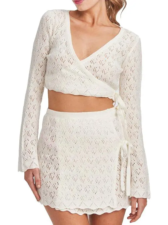 CAPITTANA Kaia Crochet Cover-up Sweater - Ivory