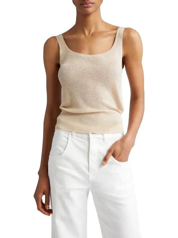 Eleventy Metallic Knit Tank - Gold