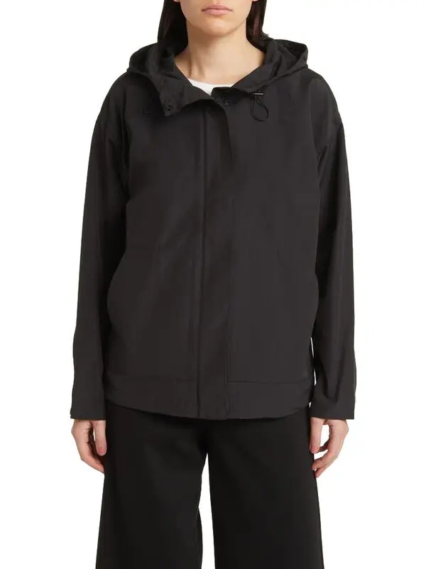Eileen Fisher Hooded Cotton-blend Jacket - Black