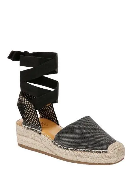 Franco Sarto Britney Ankle Wrap Espadrille Sandal - Black