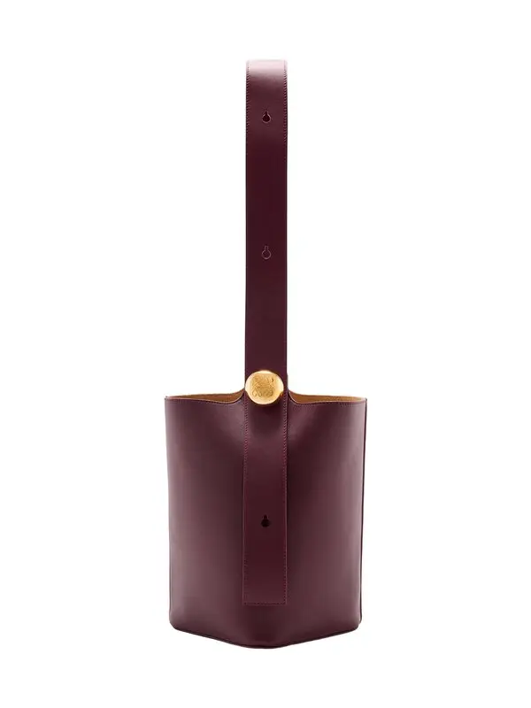 Loewe Leather Pebble Bucket Bag - Burgundy