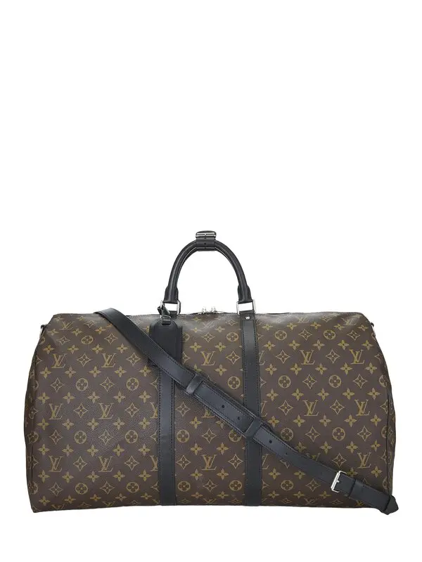 LOUIS VUITTON Monogram Macassar Keepall Bandouliere 55 - Brown