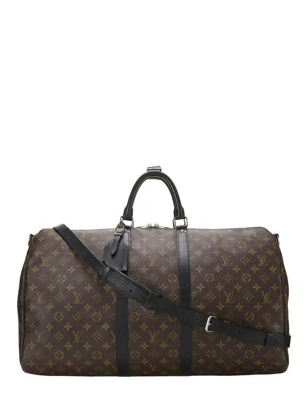 LOUIS VUITTON Monogram Macassar Keepall Bandouliere 55 - Brown